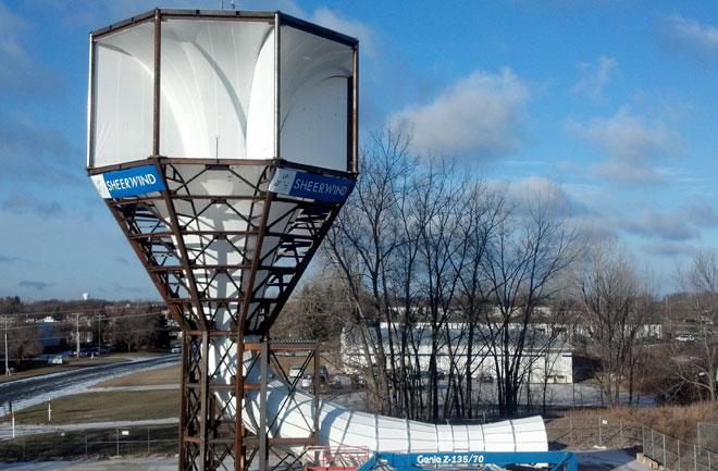 North American Clean Energy - SheerWind's Three-turbine Wind Tower is ...