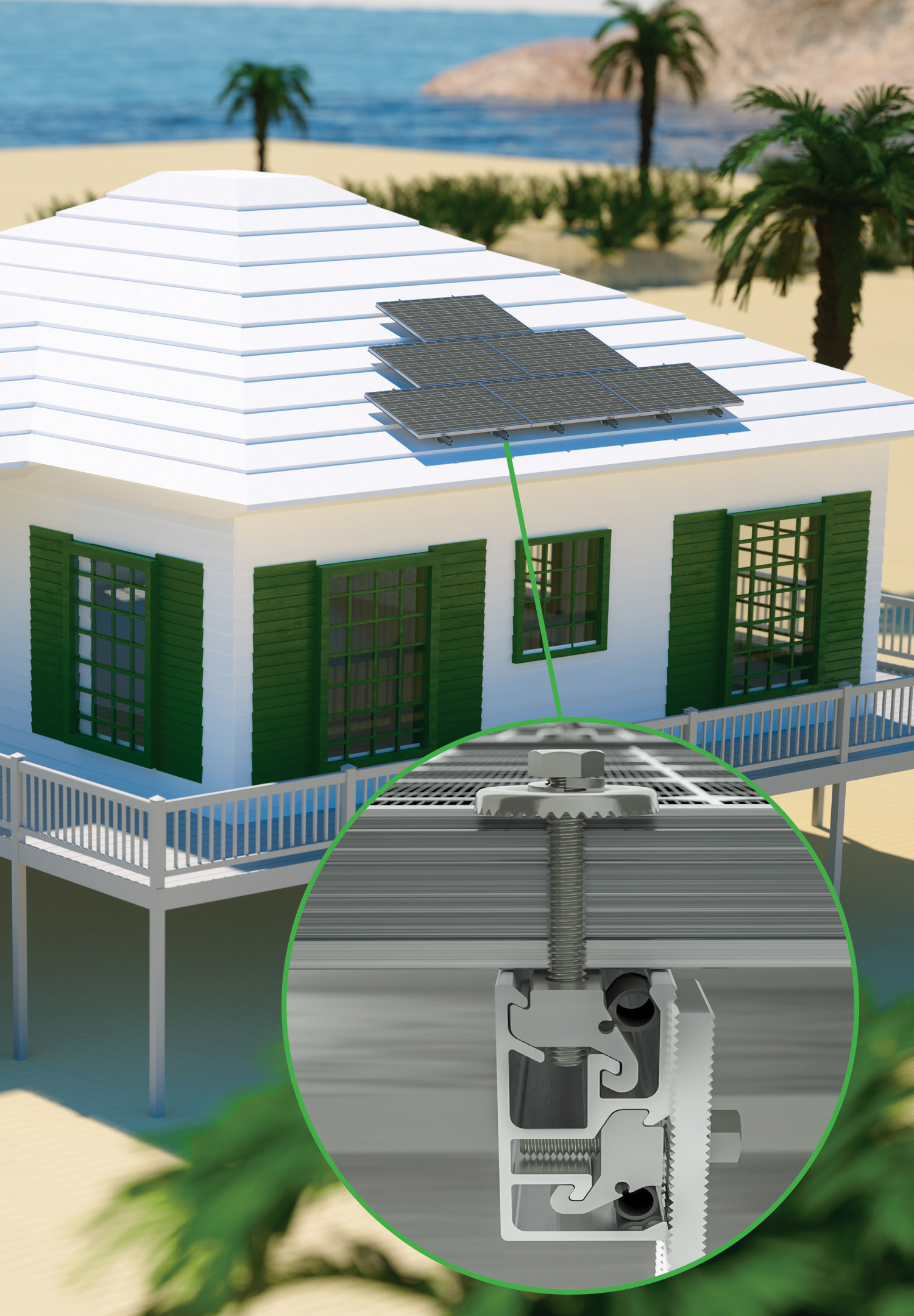 North American Clean Energy - Racking system for island style roofs